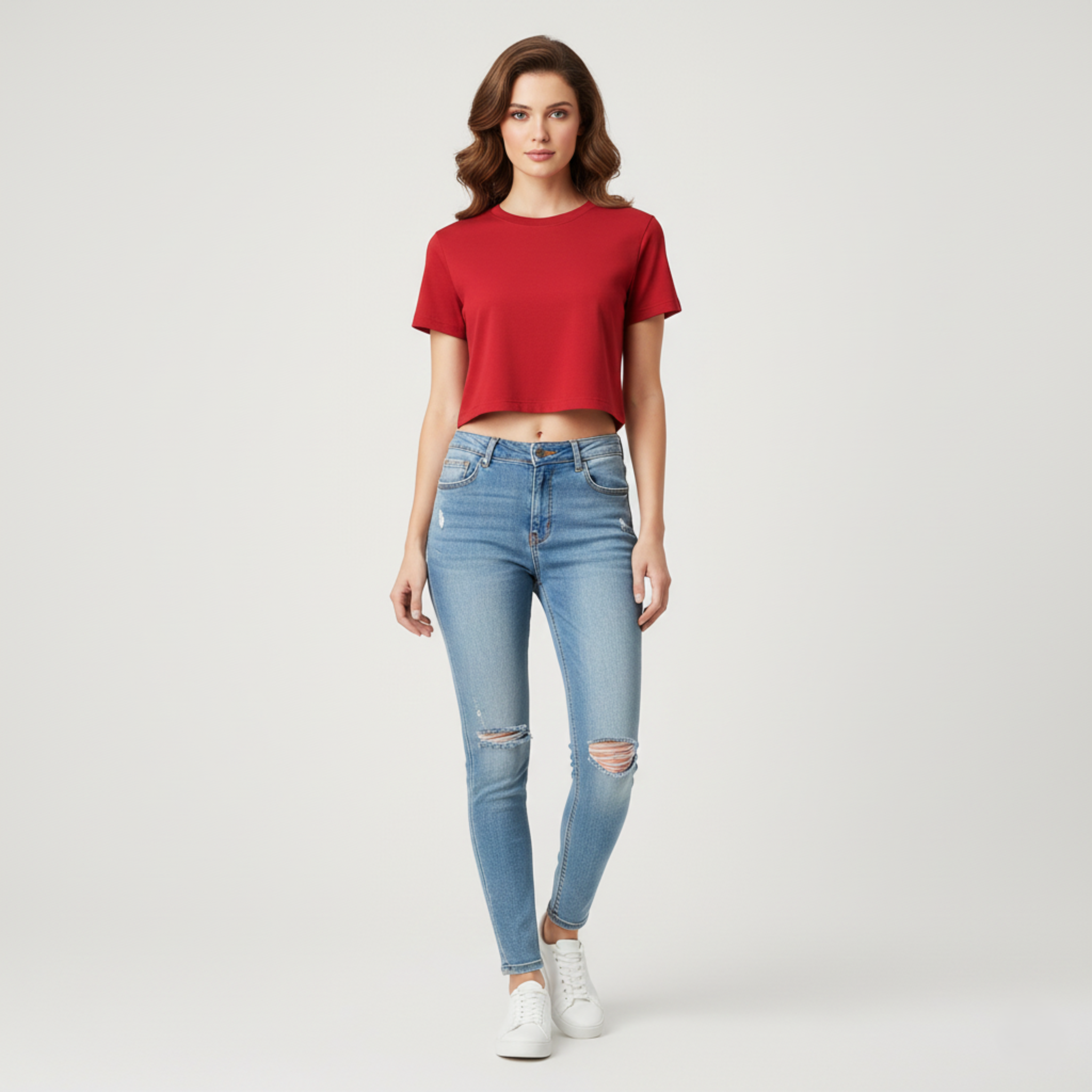 Women Regular Crop Top Red – Attire Sense